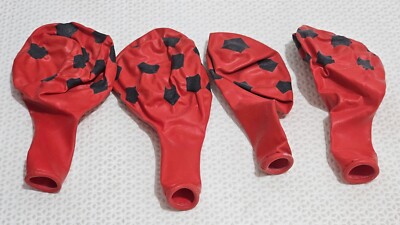 Set of 4 Pic Pic Balloons 10 Inches Soccer / Ball Prints Red Color New ...