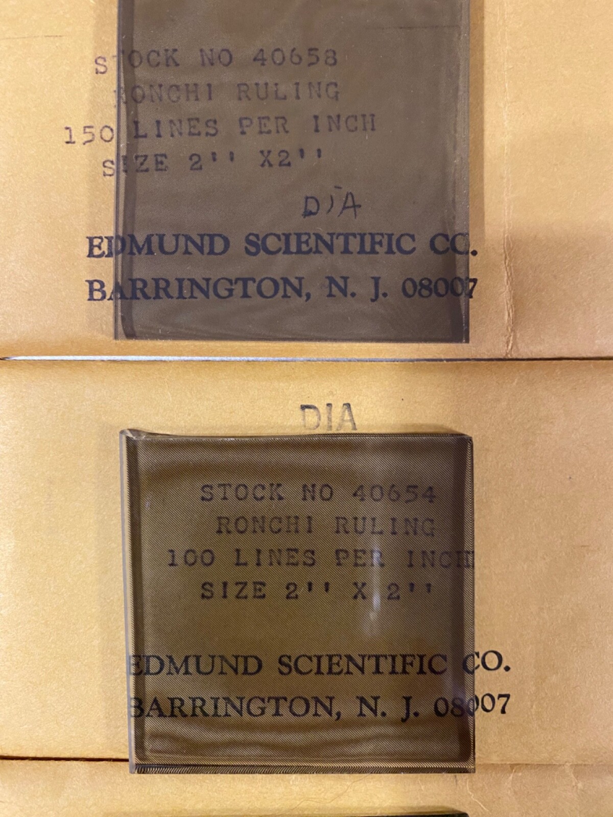 Vintage Edmund Scientific Diagonal Ronchi Ruling lot of 8 | eBay