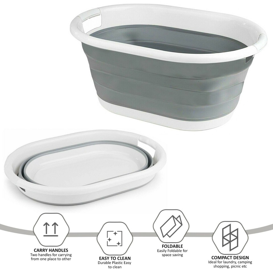 COLLAPSIBLE FOLDING LAUNDRY BASKET DISH DRAINER WATER BUCKET | eBay UK