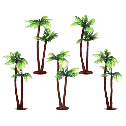 5Pcs Coconut Palm Tree Decor Plastic Bonsai Crafts for Aquarium Fish ...