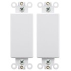 2 Pcs 1-Gang Blank Decora Filler Insert Wall Plate Cover Plastic Smooth ...