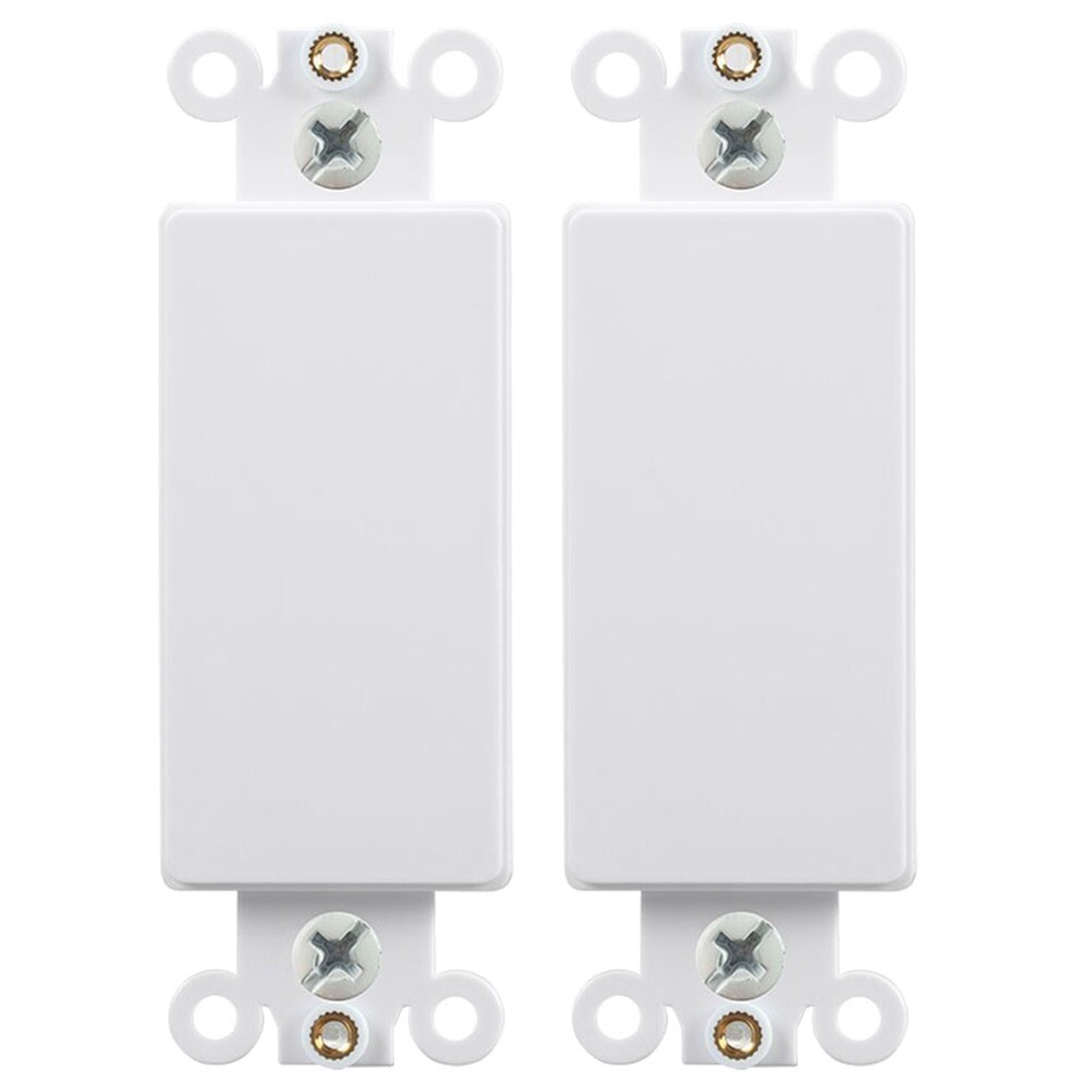 2 Pcs 1-Gang Blank Decora Filler Insert Wall Plate Cover Plastic Smooth ...