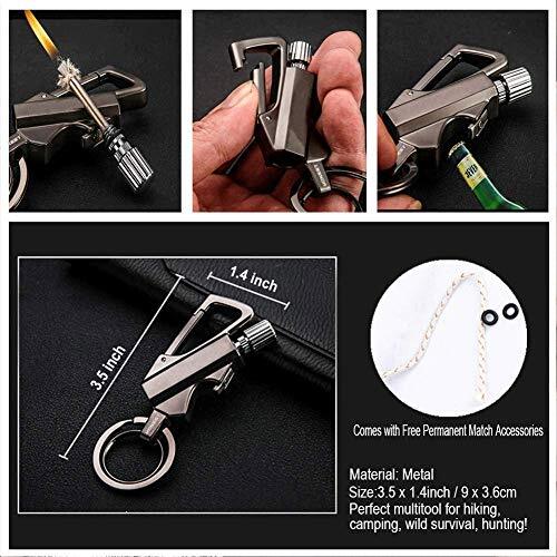 Permanent Match with Bottle Opener Metal Keychain Lighter, Reusable ...