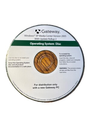 Gateway Microsoft Windows XP Operating System Restore Disc for Gateway ...