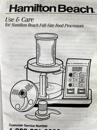 Hamilton Beach Full-Size Food Processor 2 Speed Pulse Control 702R ...