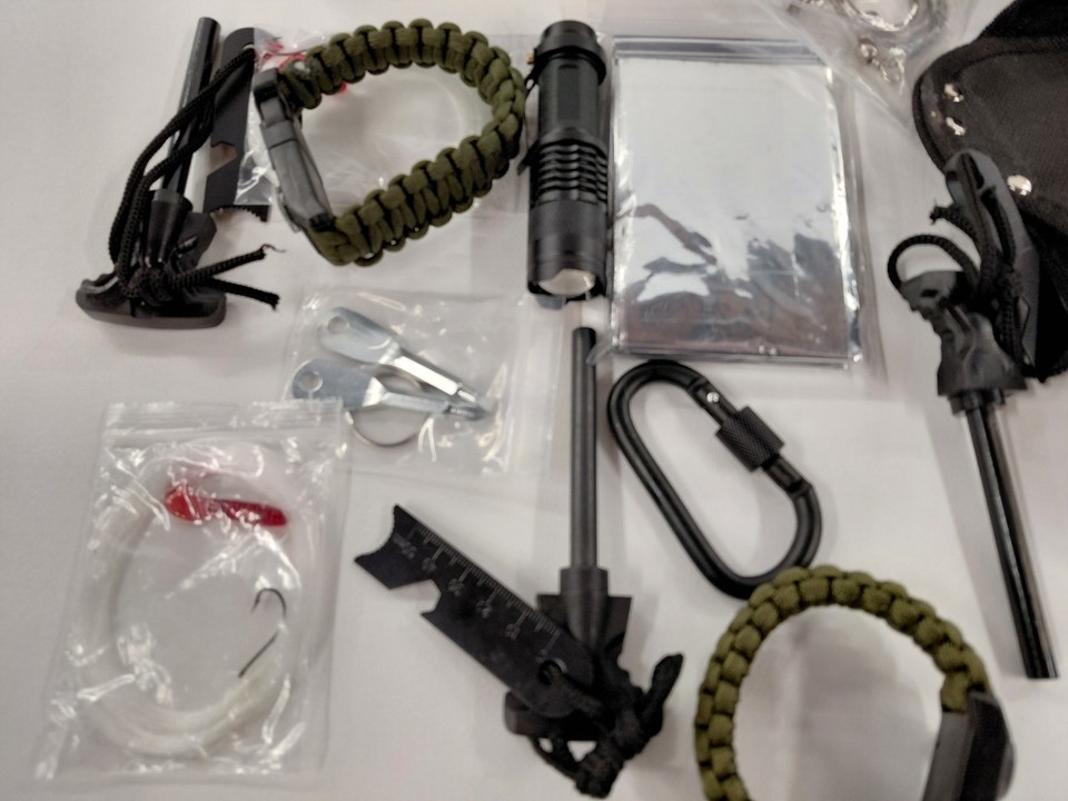 Survival & Tactical Gear, Kits Lot- Pocket Knives, Hatchets & More ...