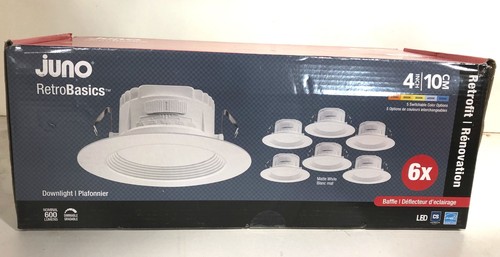 Juno 4 in. Selectable CCT LED Retrofit White Recessed Light Trim 6 Pack ...