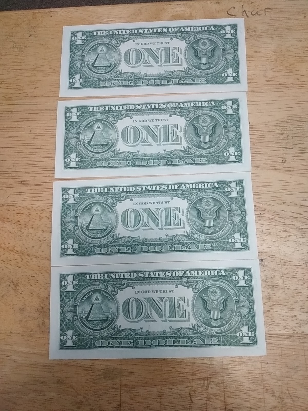 ((4 CONSECUTIVE)) **STAR** $1 2021 ((UC)) FEDERAL RESERVE NOTE CURRENCY ...