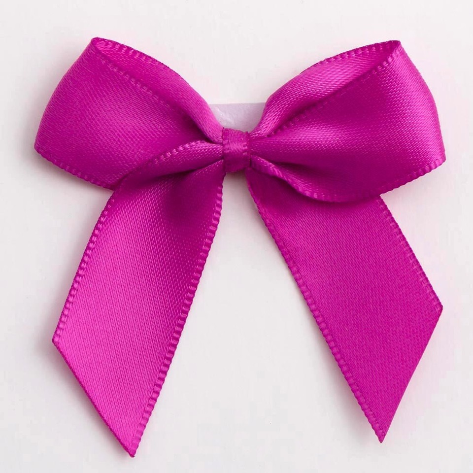 Satin Bows 5cm Self Adhesive Ribbon Pre Tied Large Bow Wide Gift Craft ...