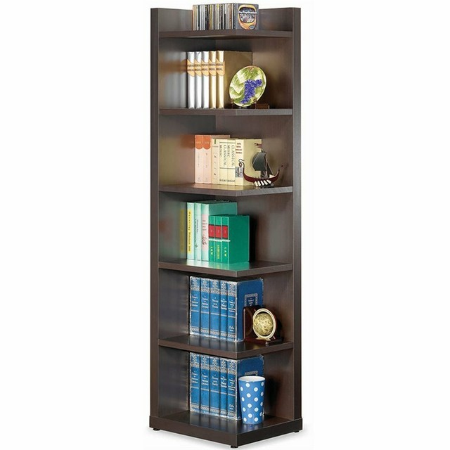 Coaster Corner Bookcase in Cappuccino Finish 800270 for sale online | eBay