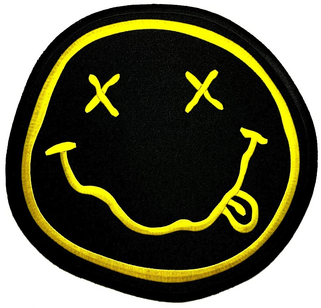 Nirvana Smiley Face 10-inch Over-Sized Large Patch Kurt Cobain ...