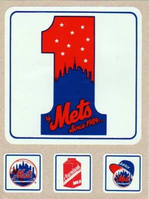 VINTAGE NEW YORK METS STICKERS/DECALS-FARMLAND MILK DAIRIES-UNIQUE ...