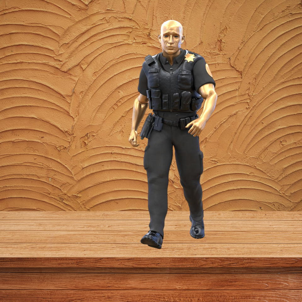 Police Officer Walking Resin 3d printed, Unpainted, Police Railroad ...