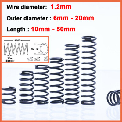 Druckfedern Stahlfedern Federn Rückstellfedern Federstahl 6mm - 20mm ...