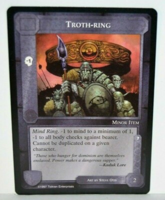Middle-Earth CCG MECCG Troth-Ring Against The Shadow ATS LOTR Rare Card ...