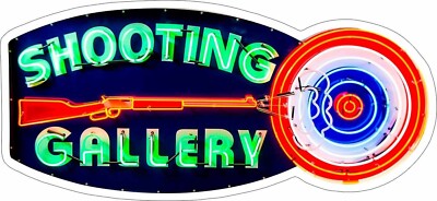 Shooting Gallery Neon Image Laser Cut Metal Advertising Sign (not real ...