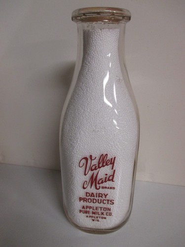 Vintage Valley Maid Square Milk Bottle from Appleton Pure Milk Co ...