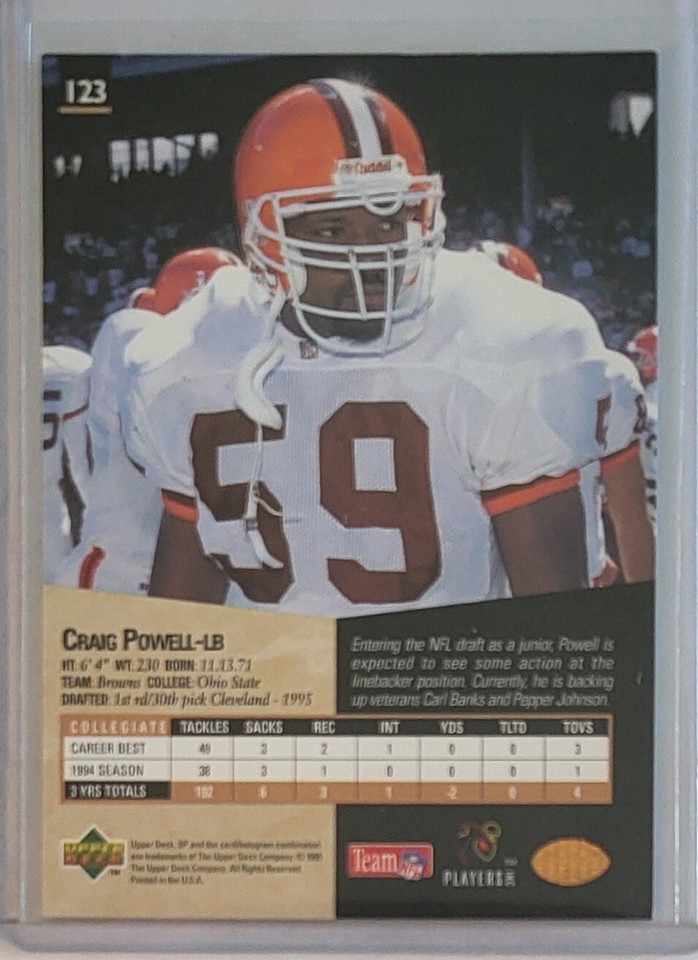 1995 SP Rookie #123 Craig Powell Cleveland Browns Football Card | eBay