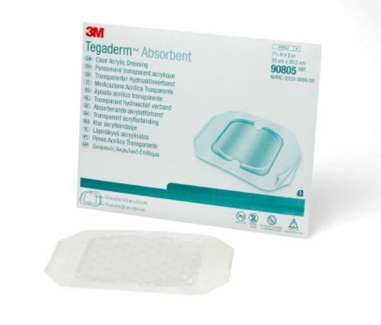 Tegaderm Clear Absorbent Acrylic Dressing 7-9/10'' '' #90805 - 5/Box ...
