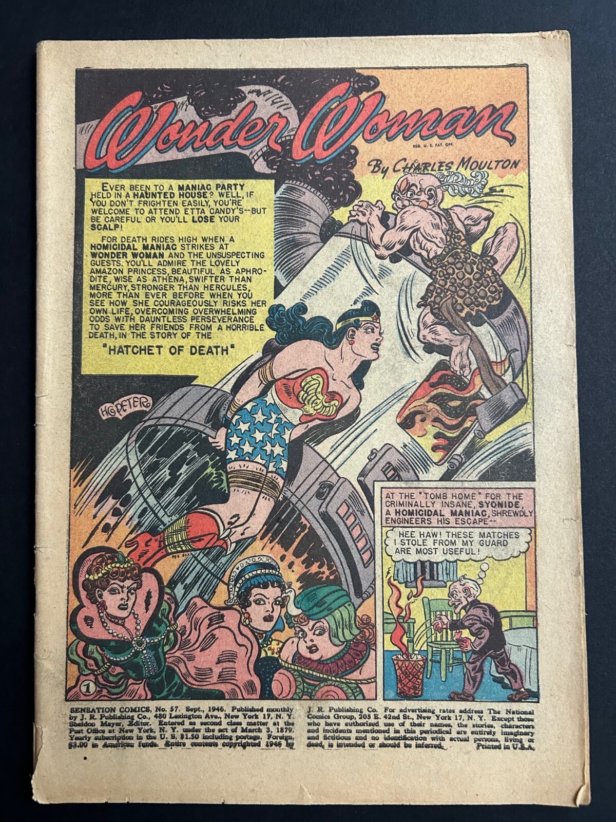 Sensation Comics 57 (coverless) -- Wonder Woman, Wildcat Harry Peter Art 1946 | eBay