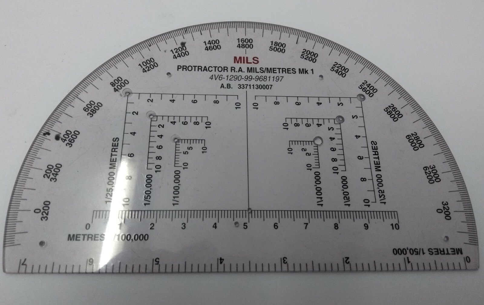 Genuine British Military Map Reading Scale Tool 6" or 8" Mils/Meters ...