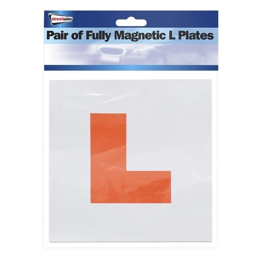 2X L PLATES FULLY MAGNETIC FULL SIZE LEARNER 'L' PLATES - STREETWIZE ...