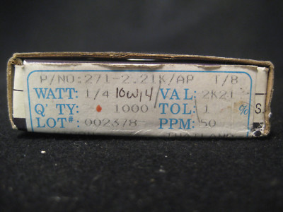271-2.21K/AP Xicon Metal Film Resistors 2.21K ohms 1% 1/4W Lot of ...