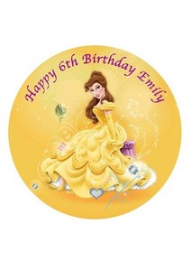Belle Princess Personalised Birthday Cake Topper Edible Icing Sheet 7.5 ...