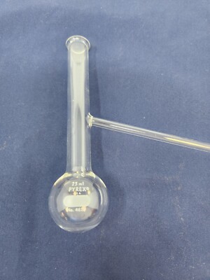 Pyrex Distillation Boiling Flask w/ Side Arm, 25ml, #4620 | eBay