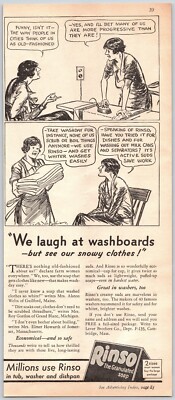 1931 RINSO The Granulated Soap In Tub Washer & Dishpan People Vintage ...