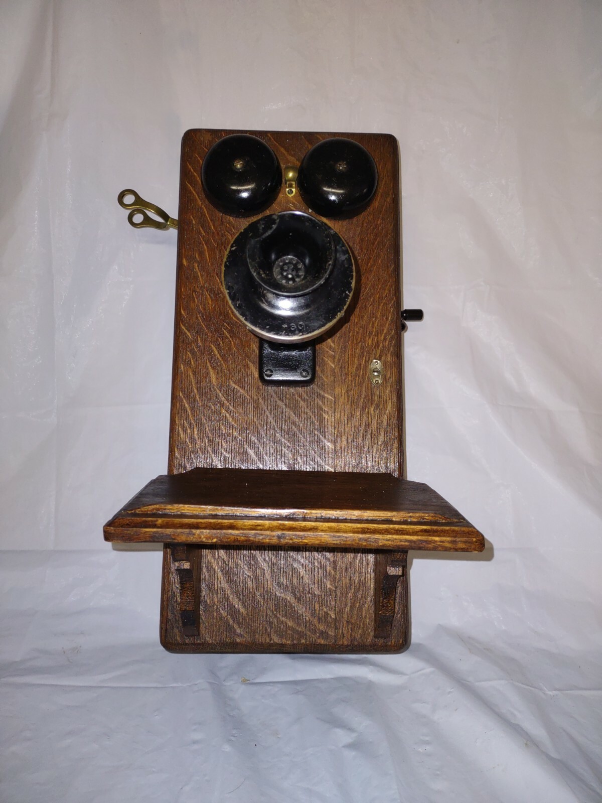 Antique Western Electric Oak Wood Hand Crank Phone Wall Mount Telephone ...