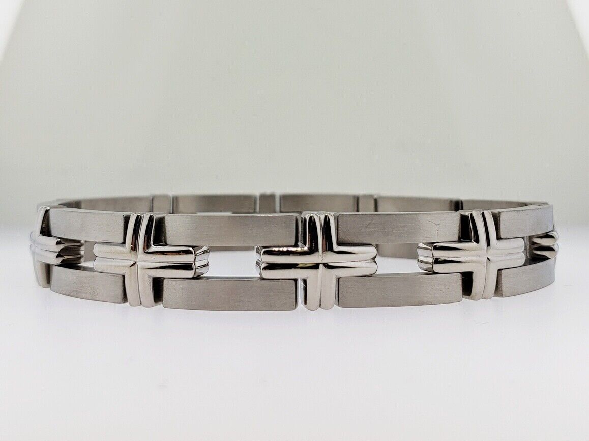 REVV MENS 8.5" TITANIUM CROSS BRACELET NEW WITHOUT TAG MSRP $195 | eBay