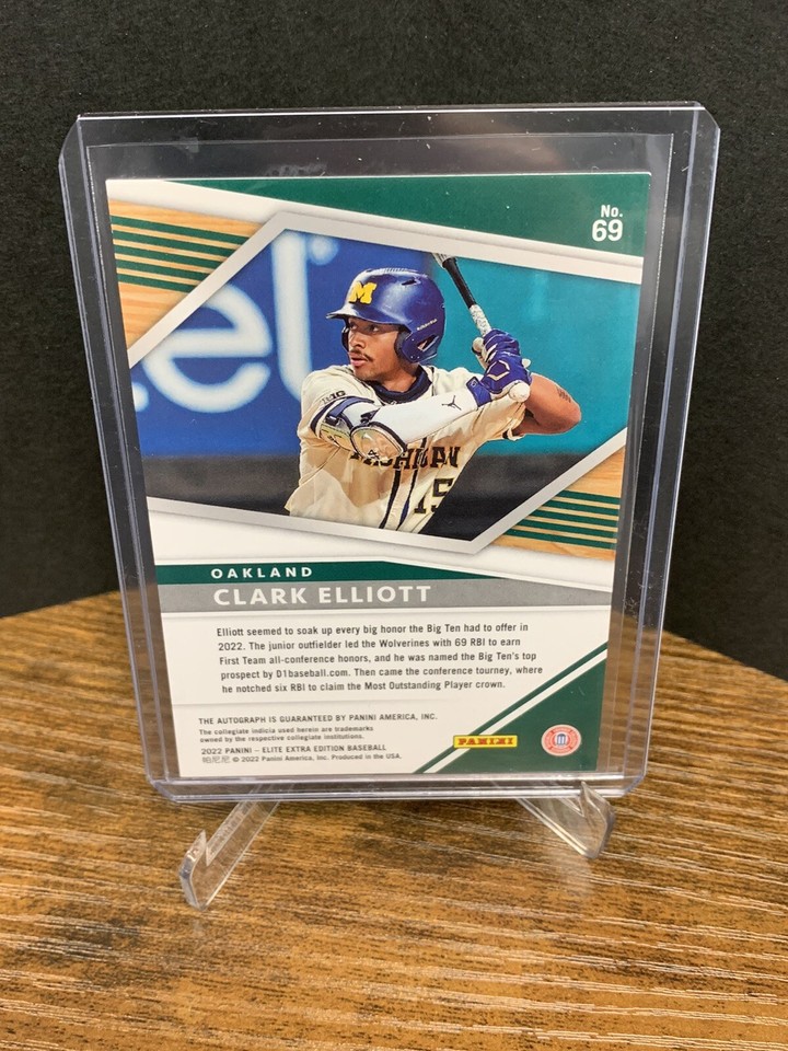 Clark Elliott 2022 Elite Extra Edition Silver Auto - Oakland A's | eBay