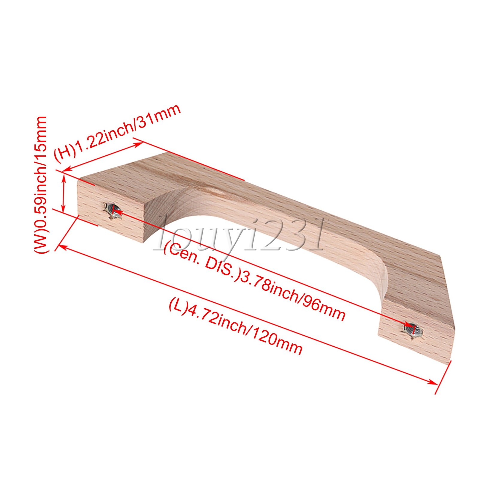 10pcs Beech Simple Style Solid Wood Drawer Handles for drawers 96mm ...