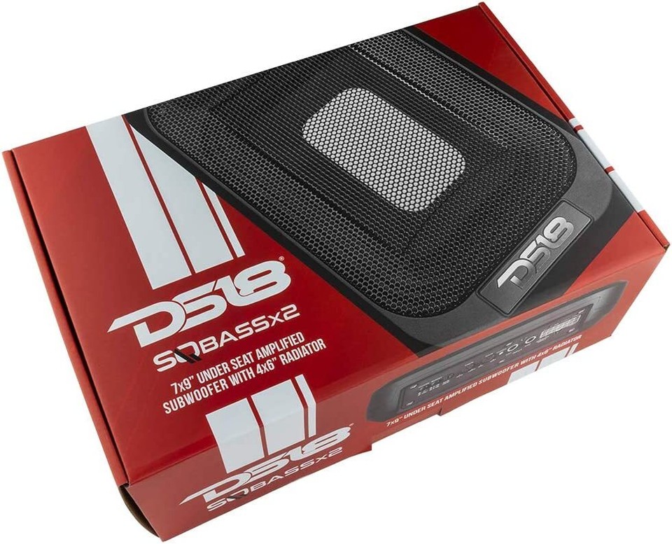 DS18 SQBASSX2 1200 Watt Amplified 7x9 Under Seat Subwoofer Car Amp Sub ...