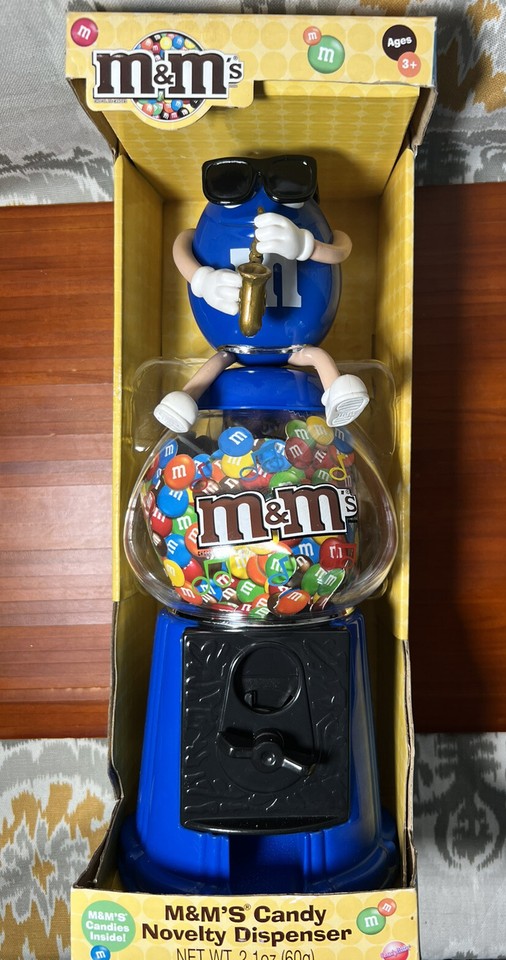 M&M’s Candy Novelty Dispenser Coin Bank Blue M&M W/Saxophone Collector ...