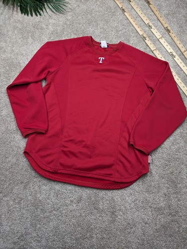 Vintage Texas Rangers Majestic MLB Men Large Shirt Sweatshirt Warm Up ...