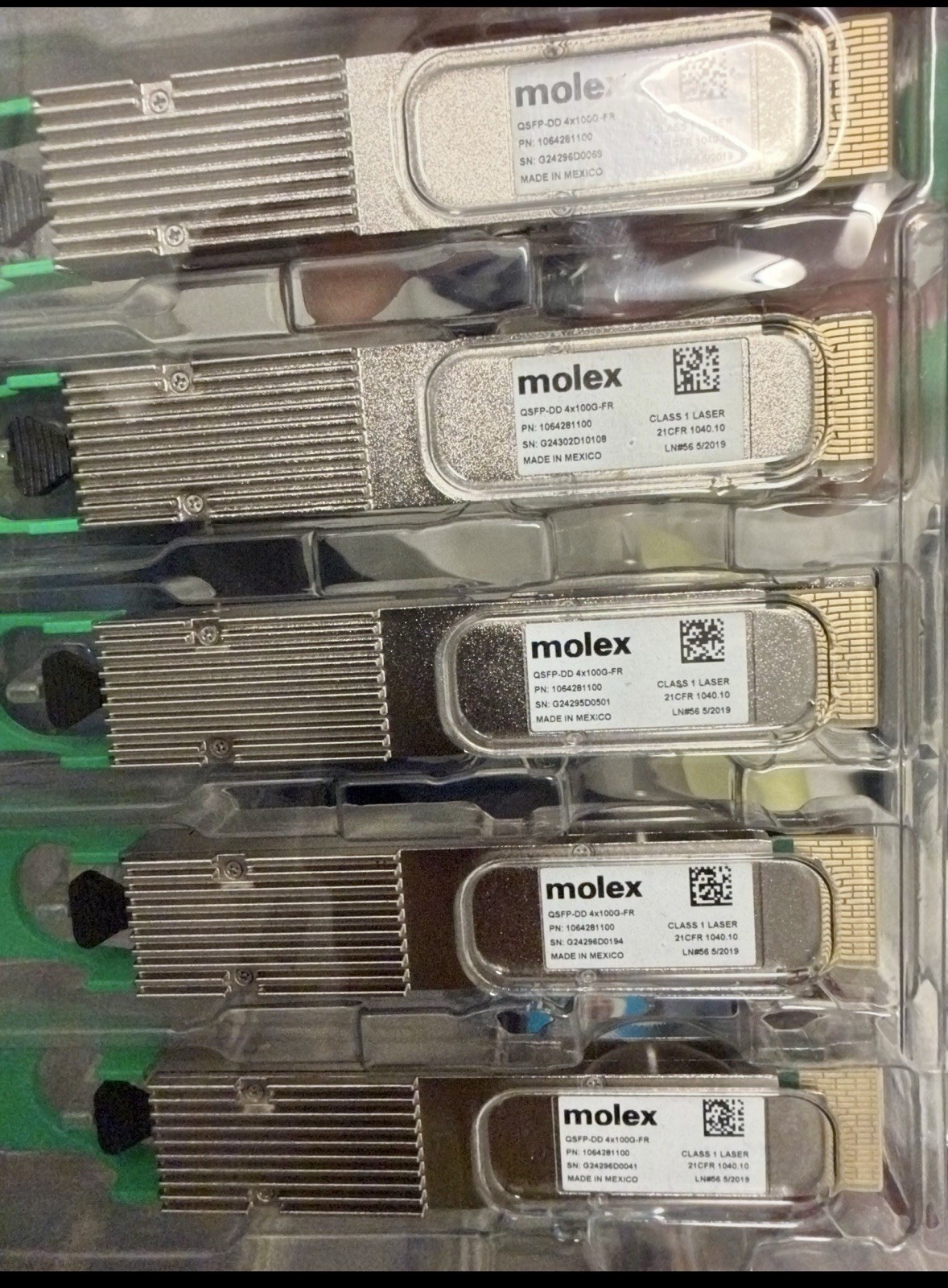 Molex QSFP-DD 4x100G-FR 1064281100 compatible with Cisco QDD-4X100G-FR ...