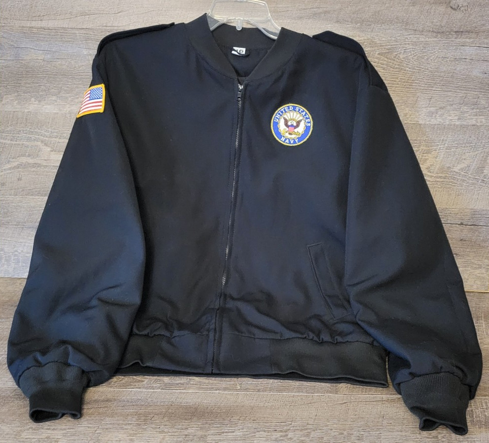 Vintage United States Navy Full Zip Bomber Jacket Men… - Gem