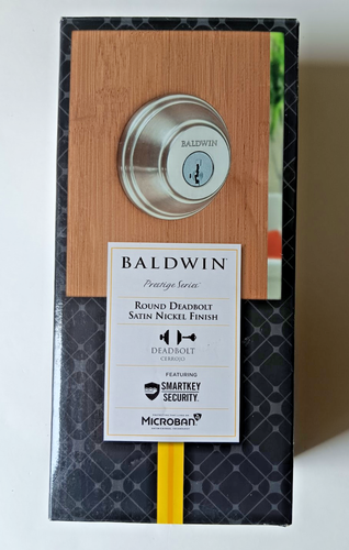 Baldwin Prestige Series Round Deadbolt Satin Nickel Finish Smart Key ...