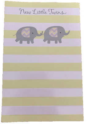 Unisex Twin Baby "New Little Twins" Greeting Card With Envelope Box 11 ...
