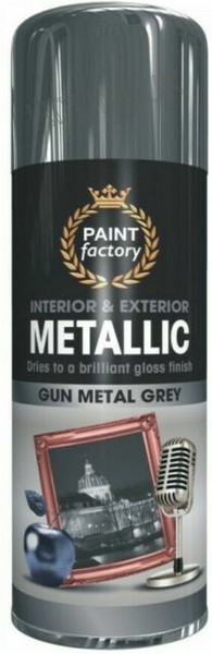 Paint Factory Metallic Gun Metal Grey Spray Paint Gloss - 400ml for ...