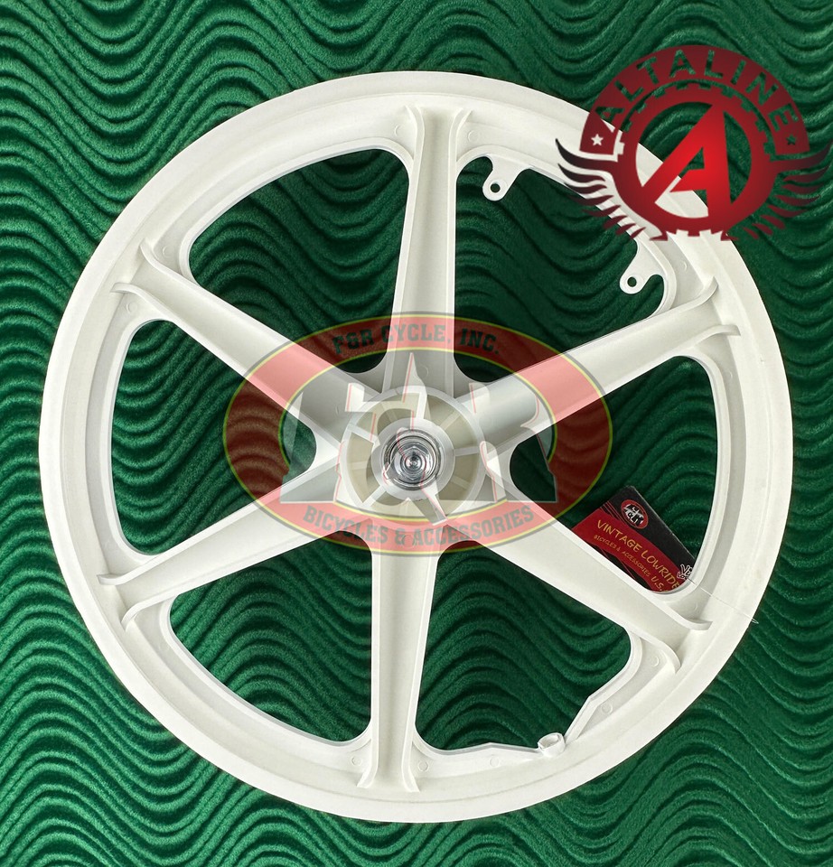 ALTALINE 20" BICYCLE GT STYLE MAG WHEELS 6 SPOKE WHITE FOR BMX BIKES ...