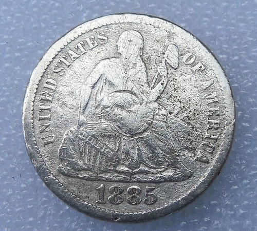 1885-P SEATED LIBERTY DIME ~ U S 10c SILVER COIN ~ VG+ Condition* NICE ...