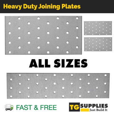 Heavy Duty Galvanised Flat Metal Perforated Nail Plate Jointing Mending ...