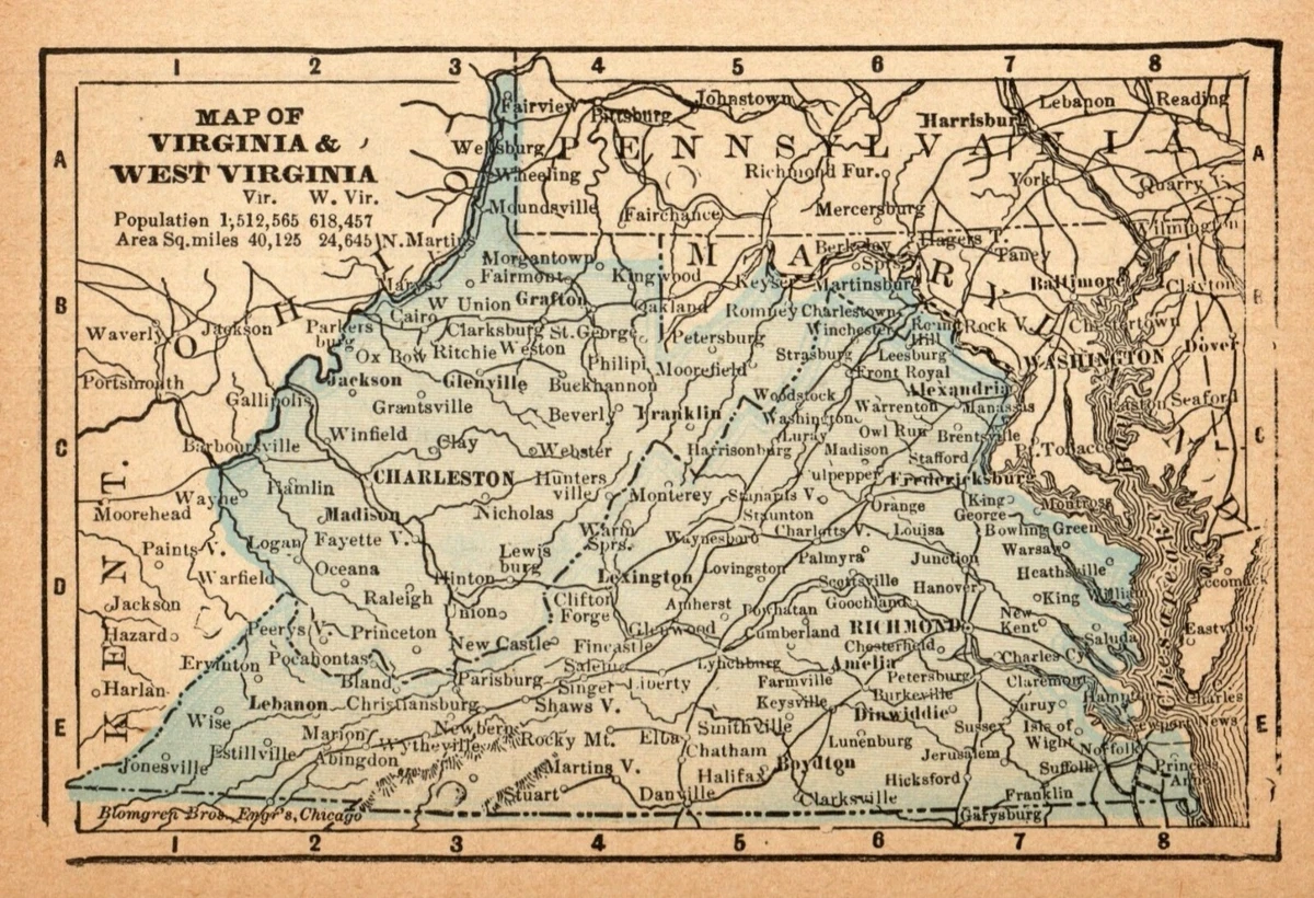 1860 Map Of Virginia