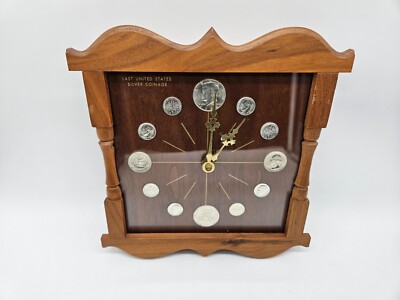 Marion Kay - Last United States Silver Coinage 1964 Coins Clock Walnut ...