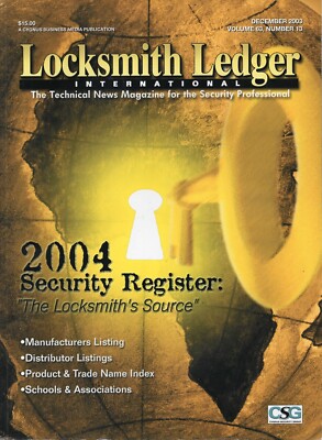 Locksmith Ledger International Magazine December 2003/2004 Security ...