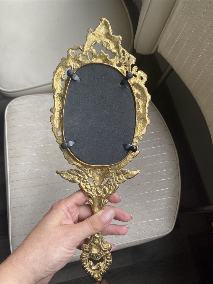 vintage brass hand mirror | eBay