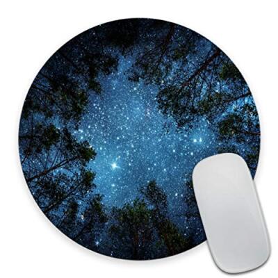 Beautiful Night Sky Round Mouse Pad The Milky Way and The Trees Mouse ...